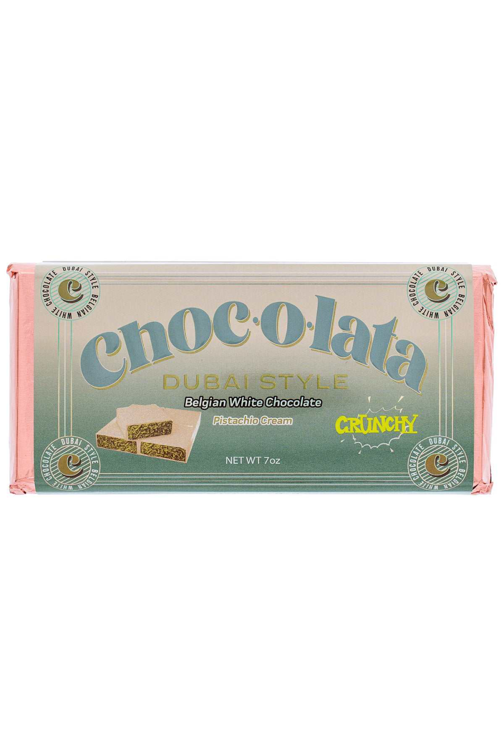 CHOCOLATA Dubai Chocolate Crunchy Bar White Chocolate Gourmet Treats